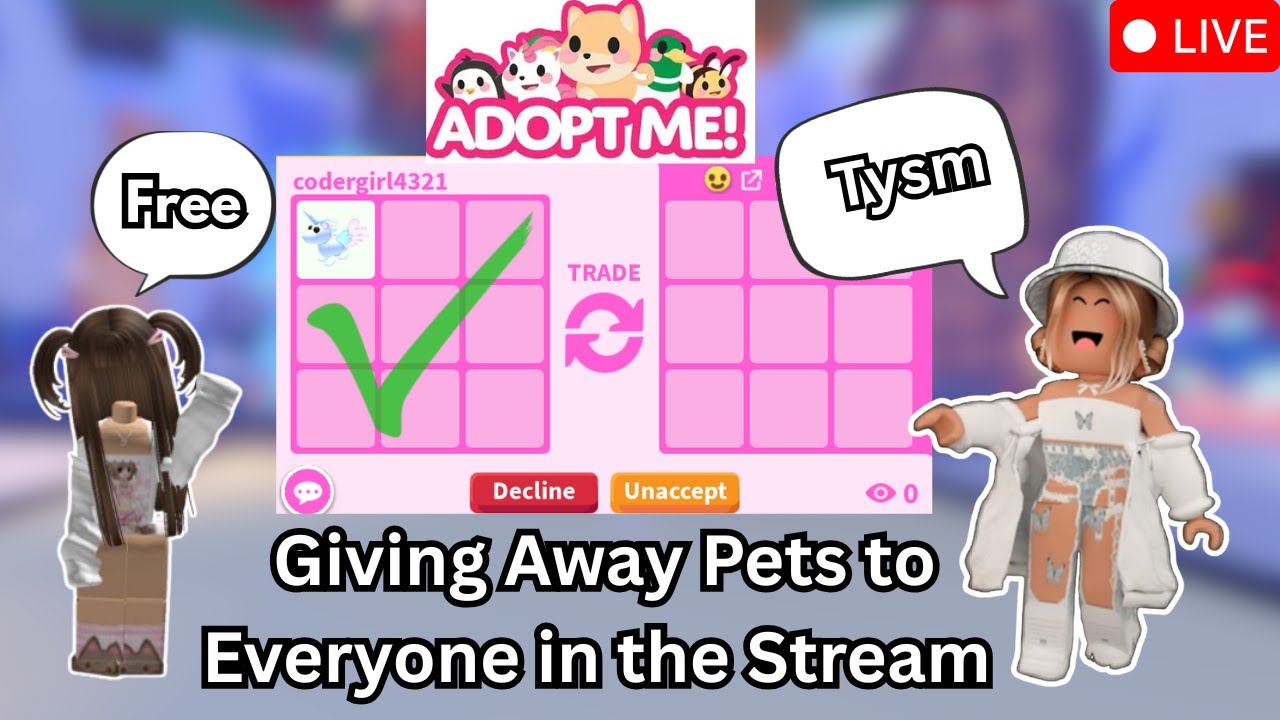 This Stream Gives FREE PETS to Viewers… Don’t Miss It! | Adopt Me LIVE ...