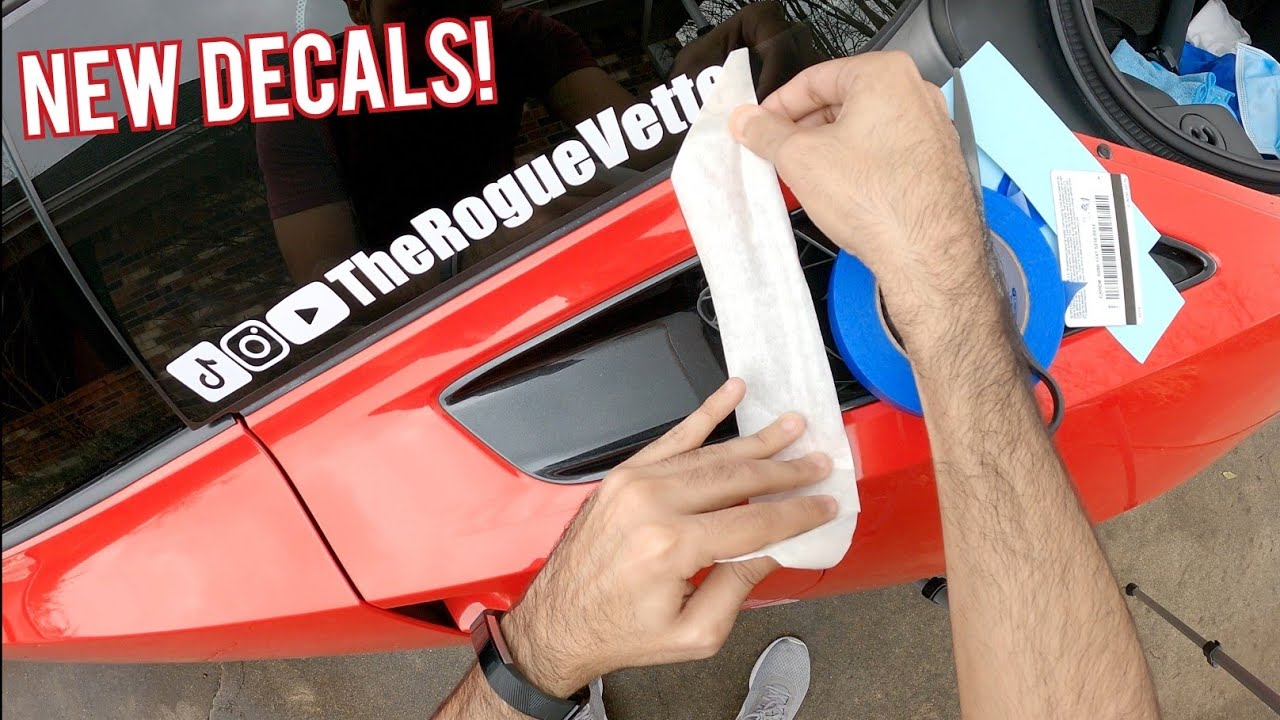 Installing My CUSTOM Car Window Decals On My C7 Corvette! VERY EASY And ...