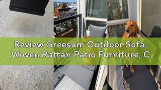 Review Greesum Outdoor Sofa, Woven Rattan Patio Furniture, Convertible Daybed or Double Chair with A
