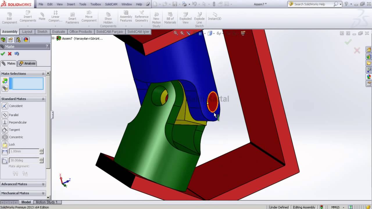 SolidWorks A Tutorial #174:Universal Joint adv. assembly - YouTube