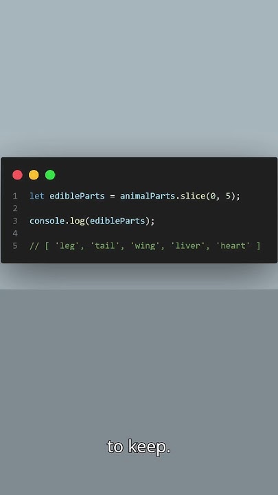 JavaScript Slice in 60 Seconds #javascript #programming #javascriptdev - YouTube