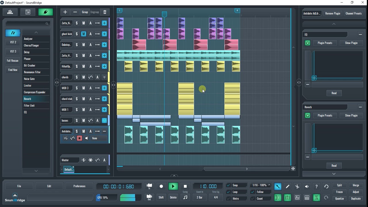Free daw test: Soundbridge Glitch hop Track - YouTube