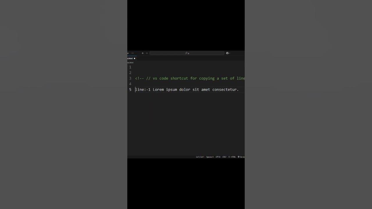Vs code shortcut || Copy set of lines - YouTube