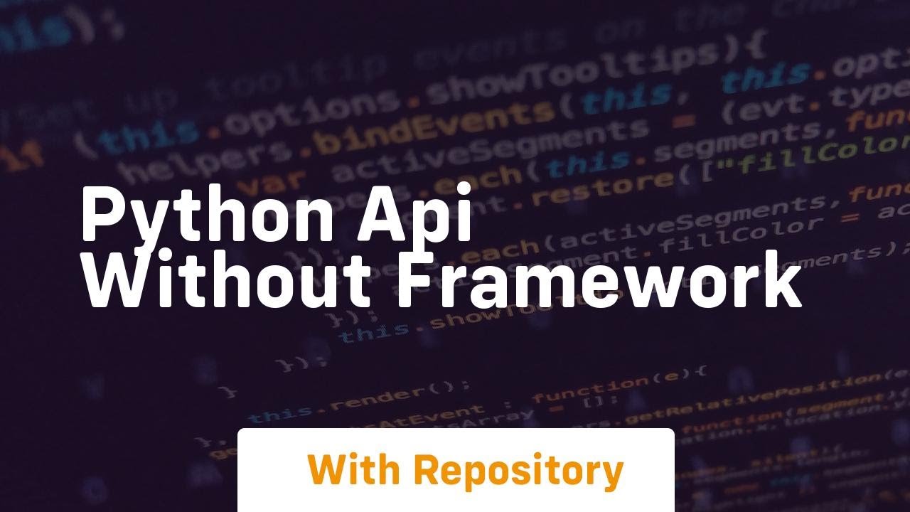python api without framework - YouTube