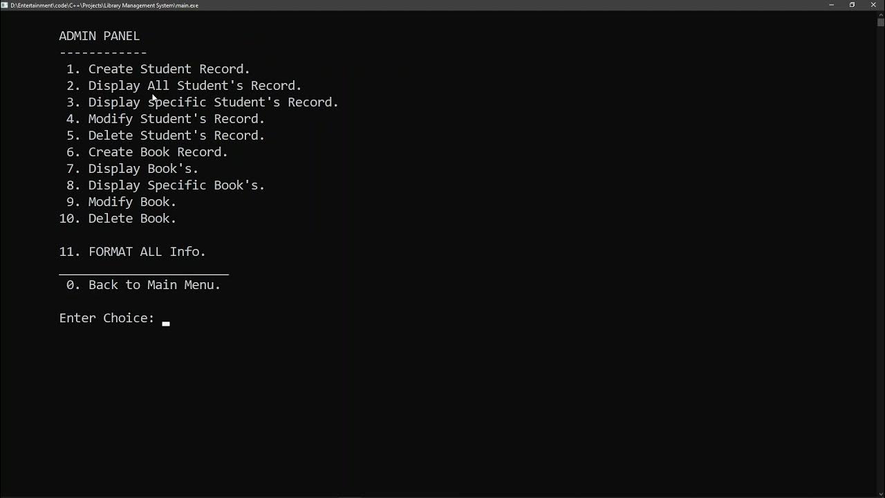 Library Management System (C++ Console Project) - YouTube