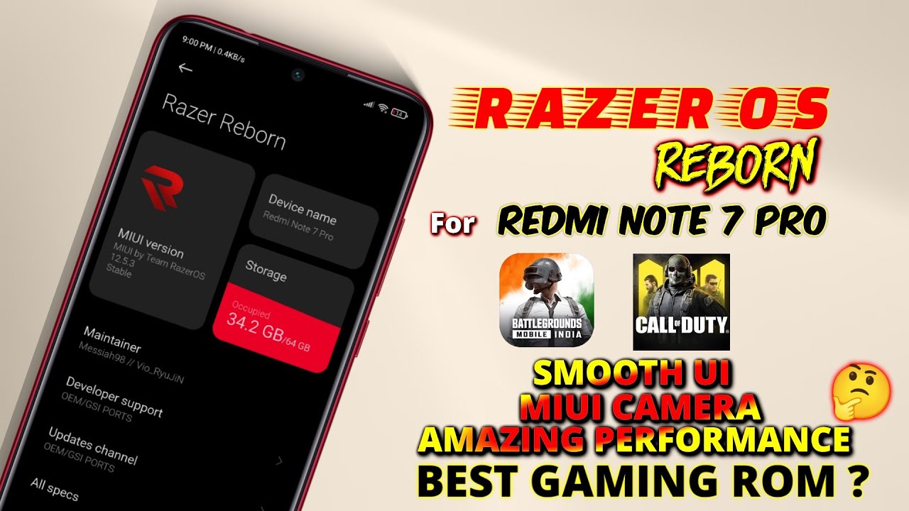 Razer OS 12.5.3 For Redmi Note 7 Pro | Razer OS Reborn | Smoothness ...