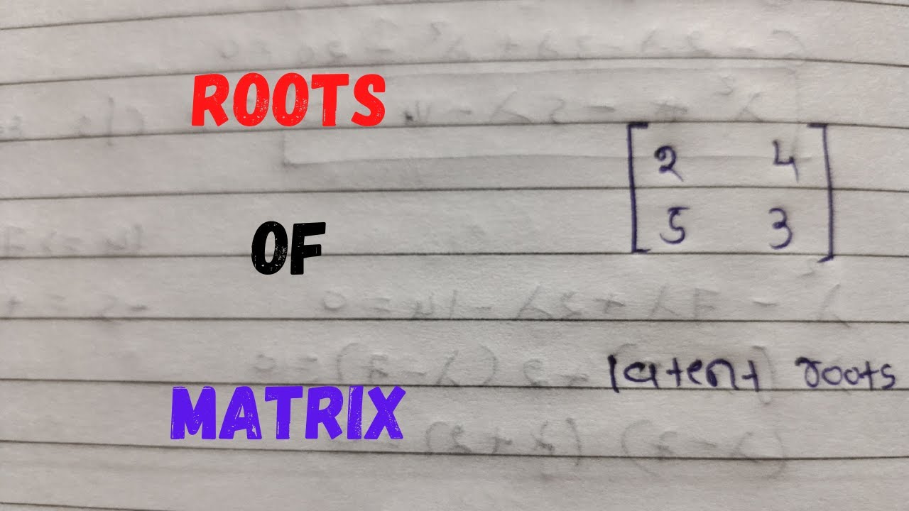 characteristic roots of matrix ! eigen value ! class 12 - YouTube