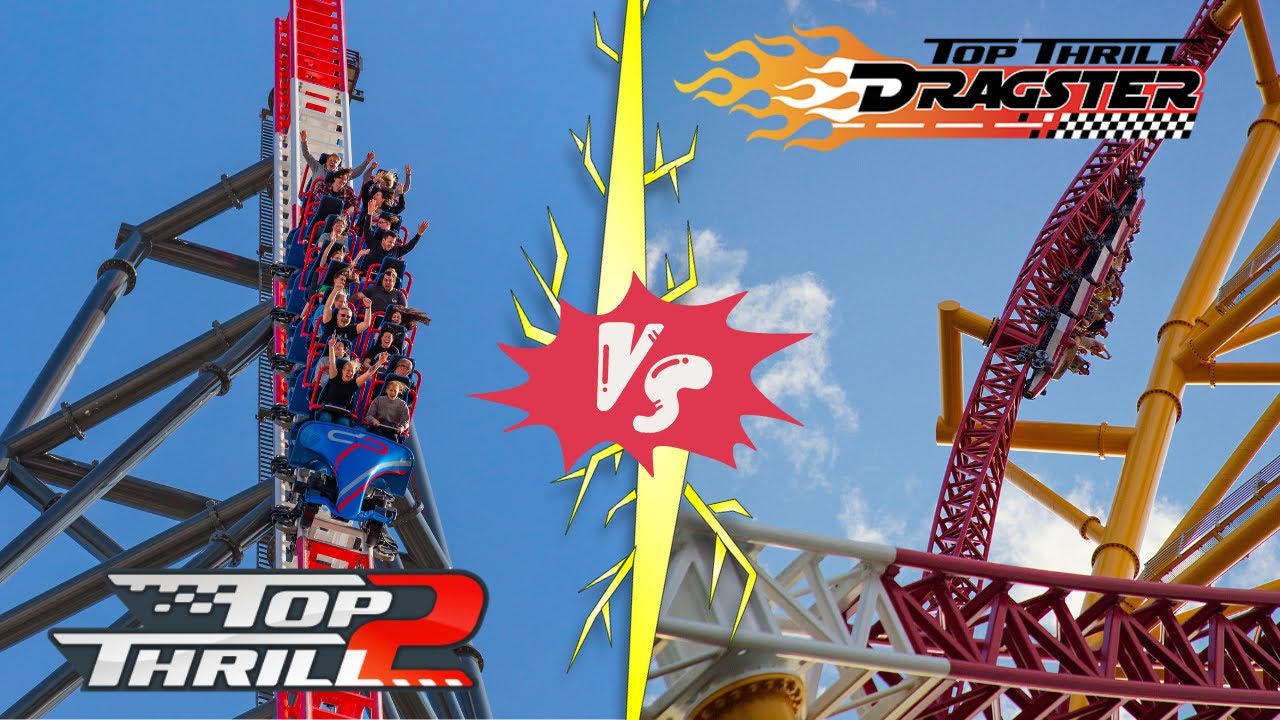 Roller Coaster Duel! Top Thrill Dragster Vs Top Thrill 2 - YouTube