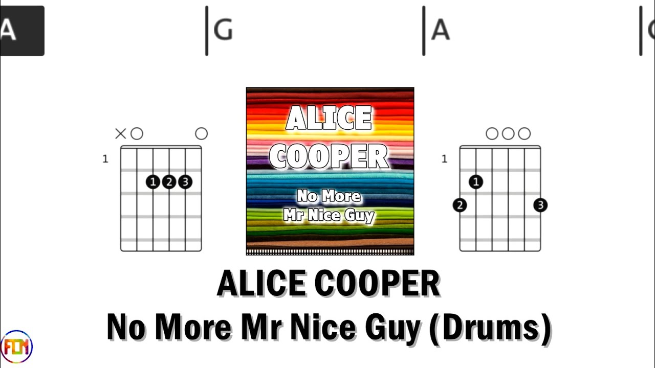 ALICE COOPER No More Mr Nice Guy DRUMS FCN GUITAR CHORDS & LYRICS - YouTube