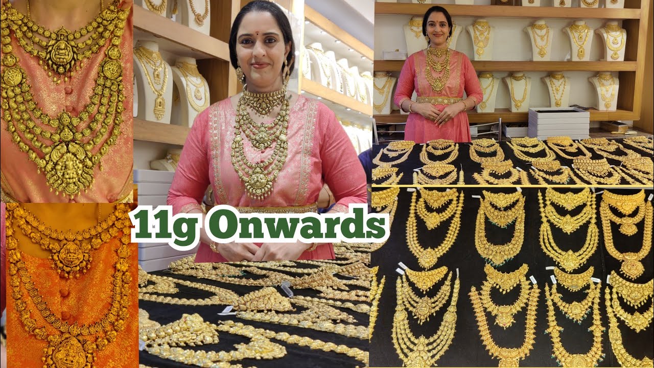 Step/ Layer Gold Necklace Haram | Light Weight to Grand Choker ...