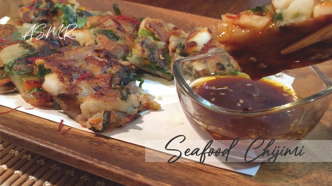 【ASMR】How To Make Seafood Chijimi (Korean Pancake) | No Music Version ...