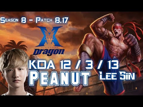 KZ Peanut LEE SIN vs TALIYAH Jungle - Patch 8.17 KR Ranked - YouTube
