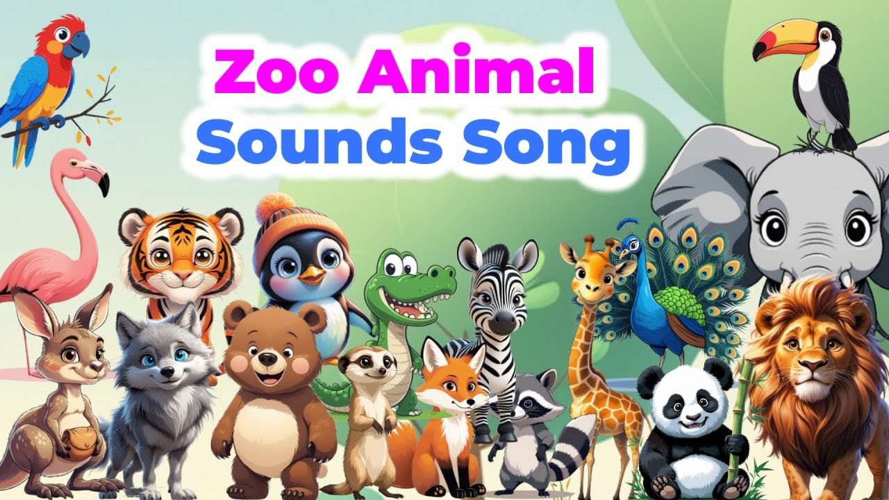 Zoo Animal Sounds Song 🦁🦊🐼Learn & Guess the Sounds! Fun for Kids - YouTube