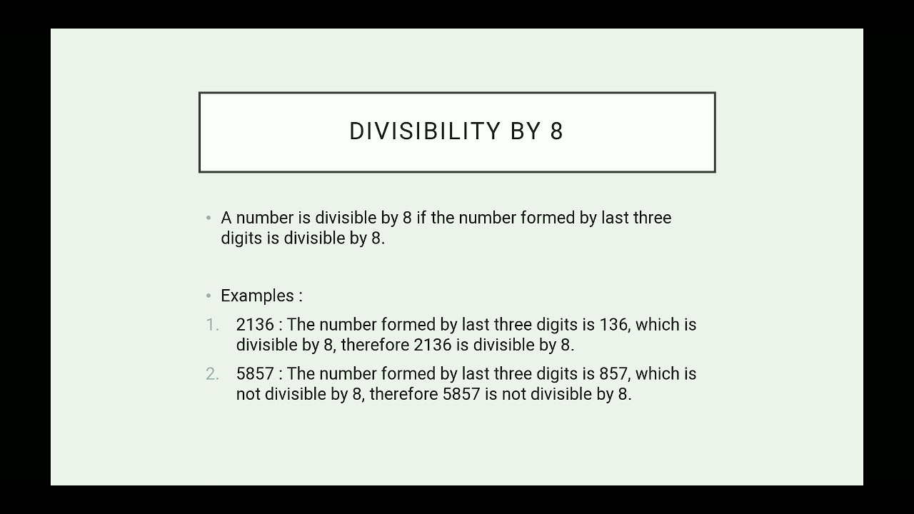 Divisibility rules for numbers 2 to 25 - YouTube