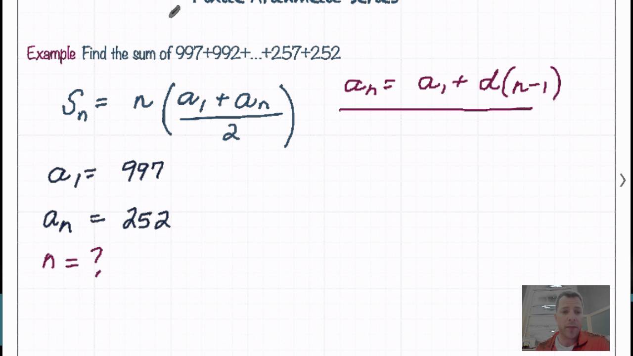 Sum Of An Arithmetic Series Equation Slideshare