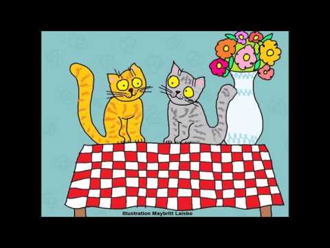 Syng med musen Metermål, der sad to katte på et bord - YouTube