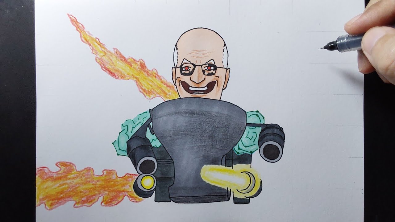 how to draw upgraded scientist toilet in skibidi toilet 73 part 1 - YouTube