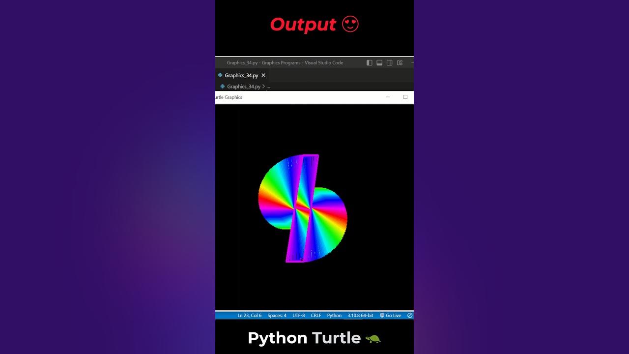 World Best 😱 Circle 😻 Animation Using Python Turtle 😎🤩shorts Youtubeshorts Youtube