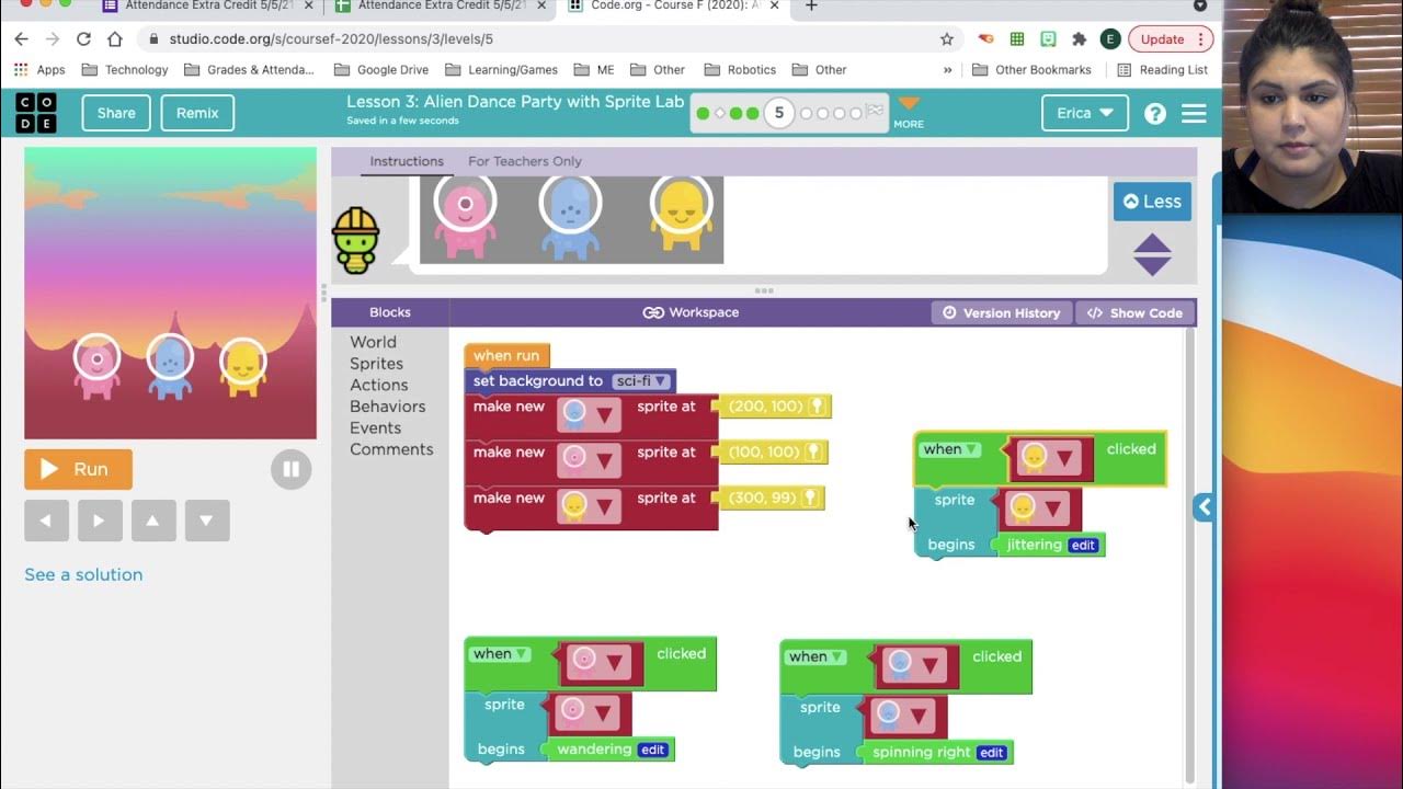 Lesson 3 Tutorial (Code.org-Alien Dance Party) - YouTube
