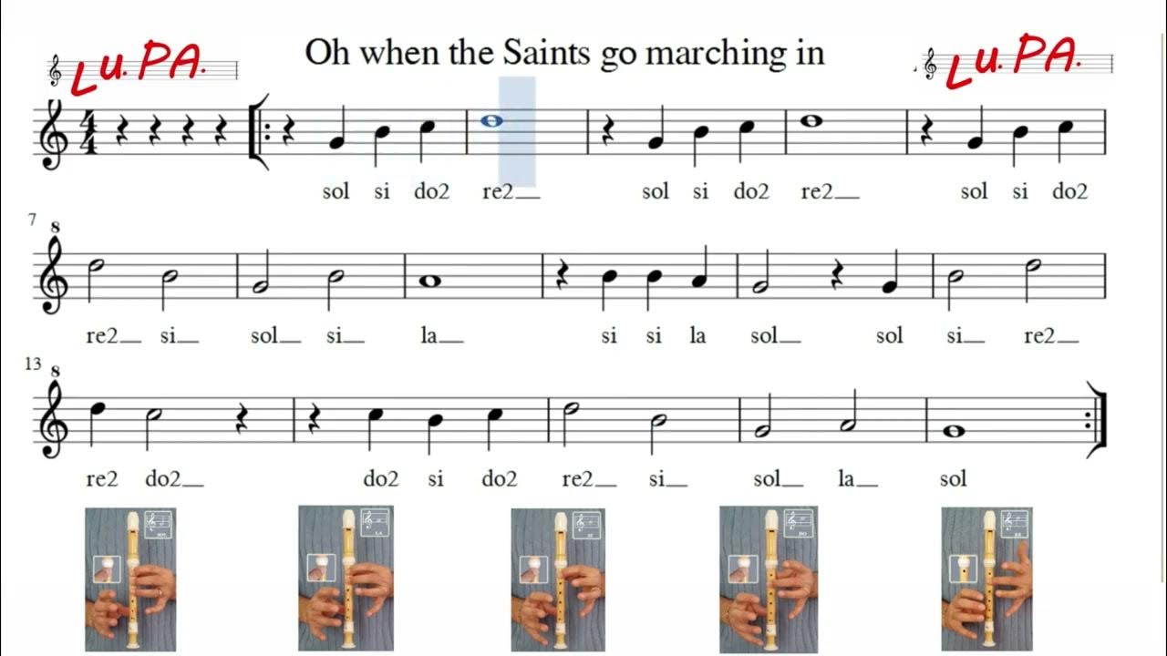 When the Saints go Marching In - Flauto dolce - Note - Spartito ...