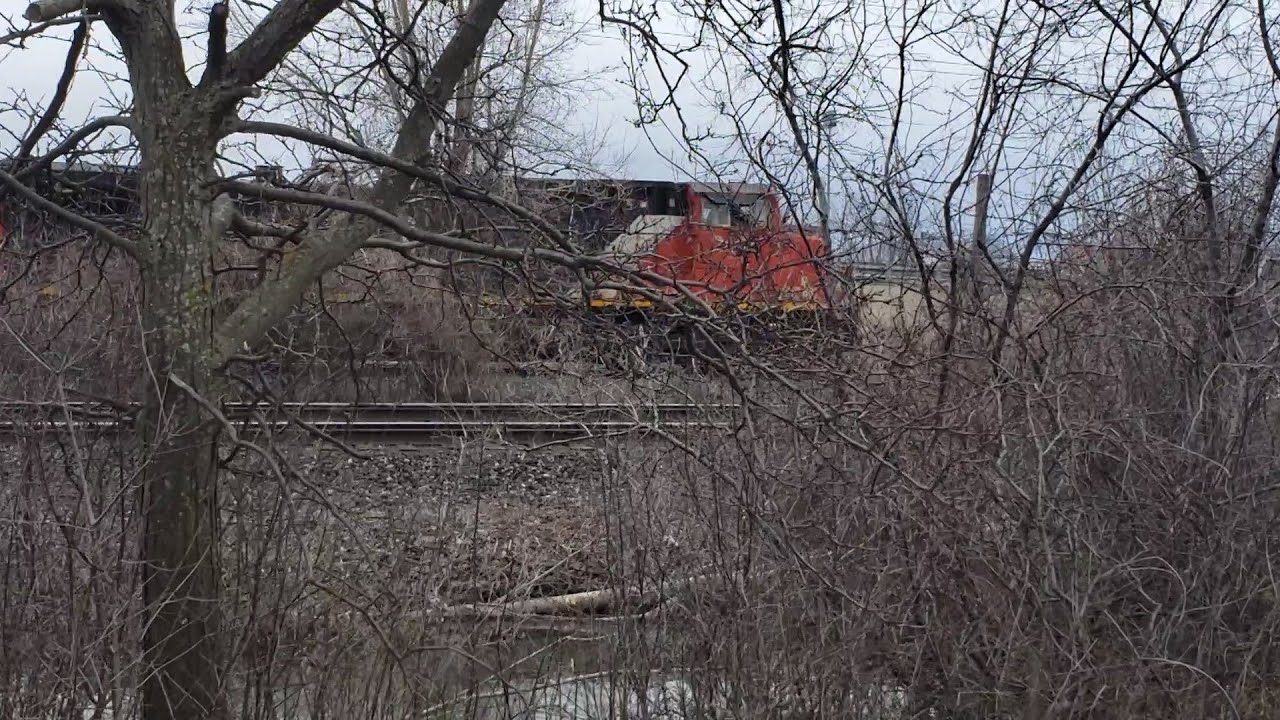 TRAINS CN Freight Through Tangles Along Cardinal Avenue Bike Path in ...