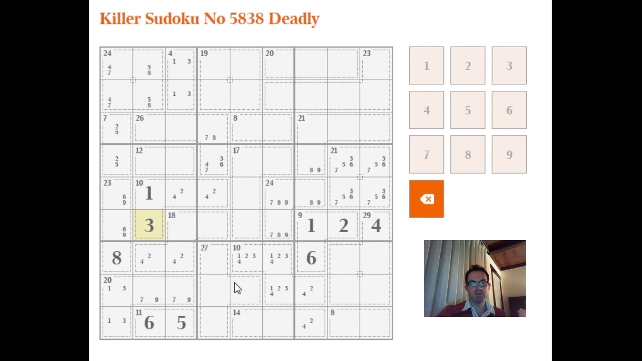 Solving The Deadly rated Killer Sudoku 27 Jan 18 YouTube solving-the-deadly-rated-killer-sudoku-27-jan-18-youtube