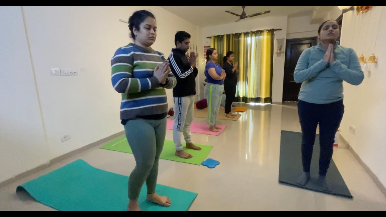 Surya Namaskar step by step followed by yoga practice for strong ...