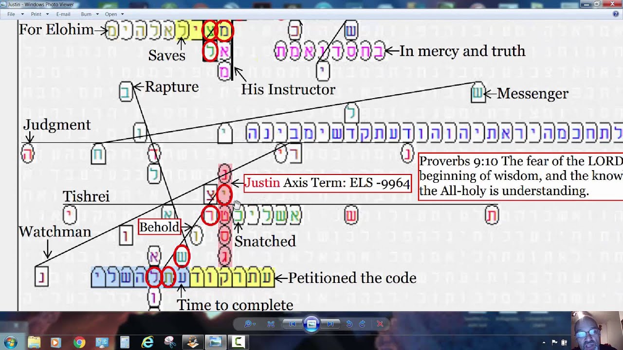 Justin's first bible code table created by Sean Mitchell and done by ...