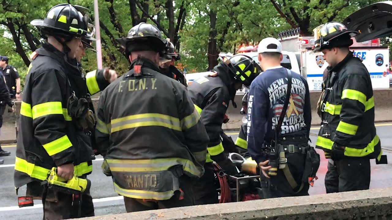 FDNY, NYPD & EMS ON SCENE AT THE AFTERMATH OF A 2 CAR MVA WITH ...