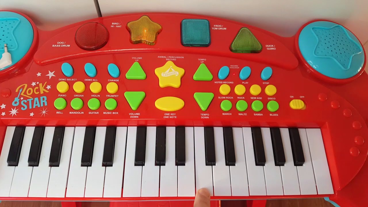 Tesco Carousel Rock Star Keyboard Pianinko Pianino - YouTube