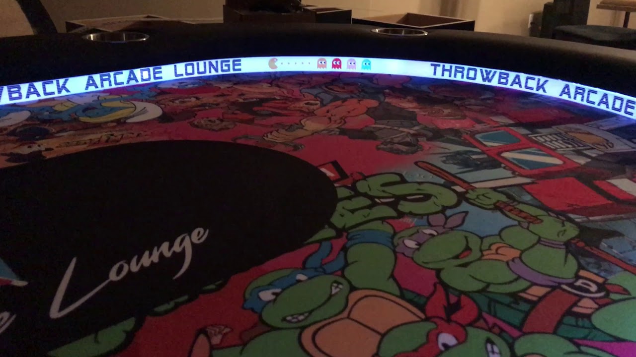 Throwback Arcade Lounge Poker Table LED Lights - YouTube