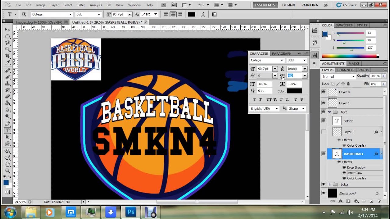 How to replace text in a logo in photoshop - YouTube