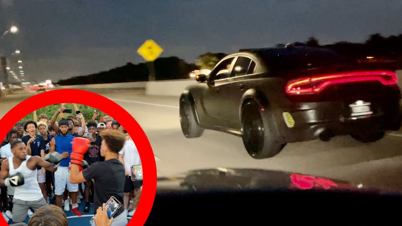 RACED LIFE WITH COREY TUNED HELLCAT ON 26S & FIGHT BROKE OUT AT THE ...