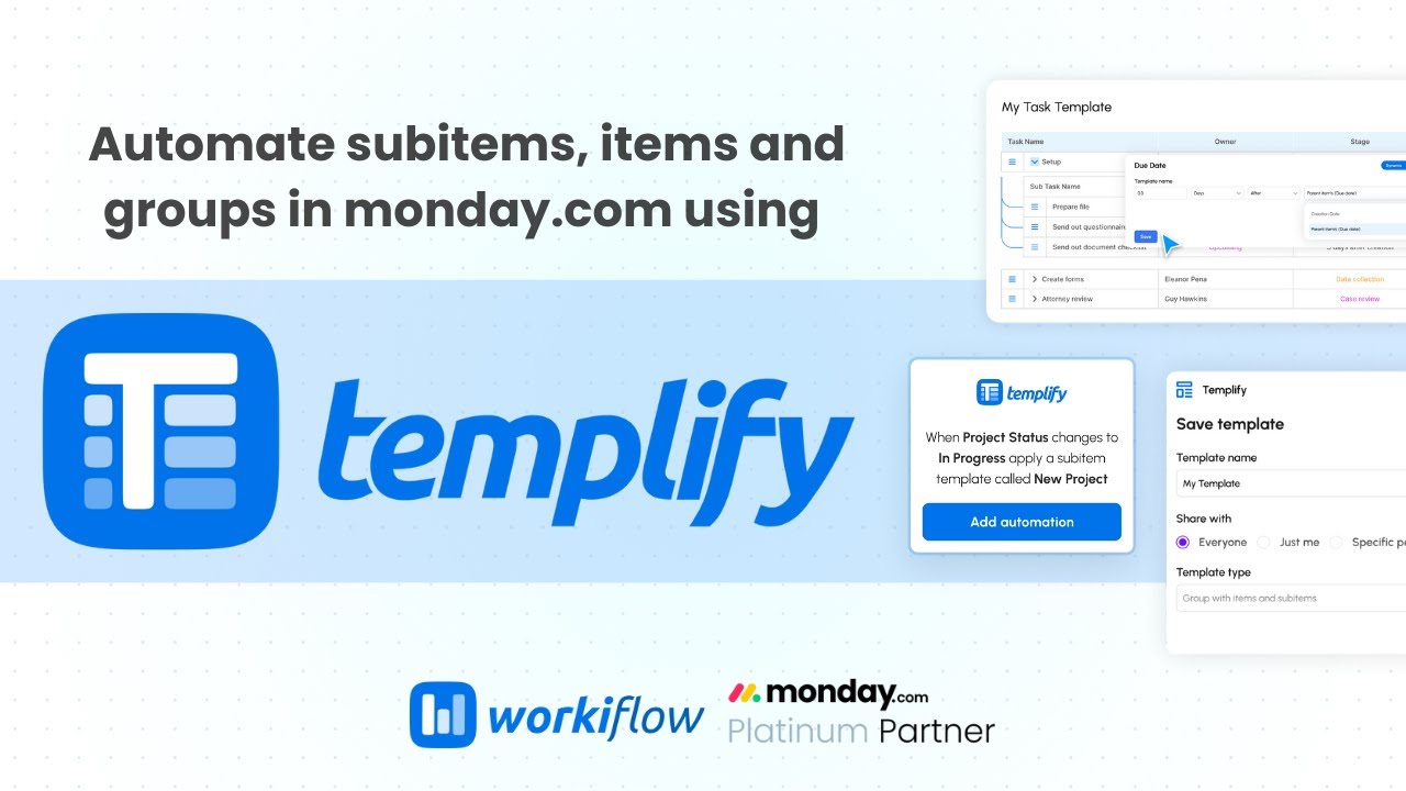 Template Subitems, Items and Groups on monday.com with Templify! - YouTube