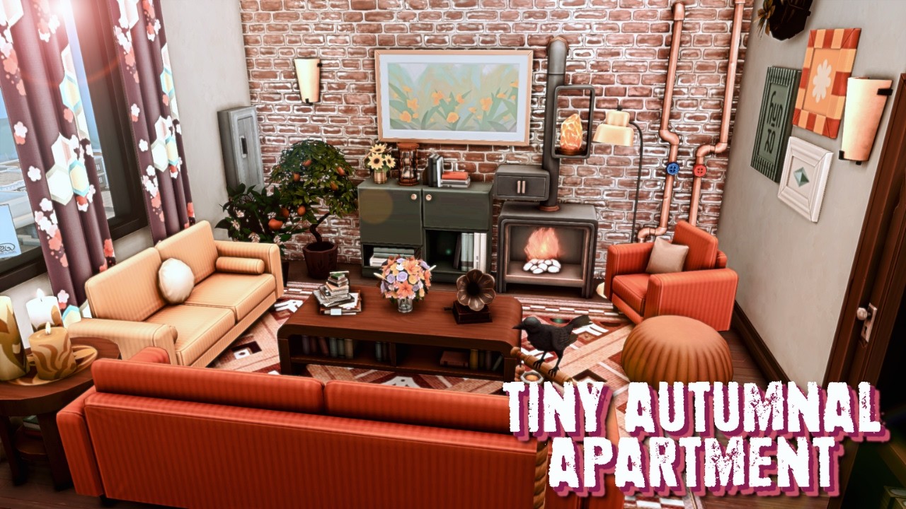 TINY AUTUMNAL APARTMENT 🍂 The Sims 4: Speed Build - YouTube