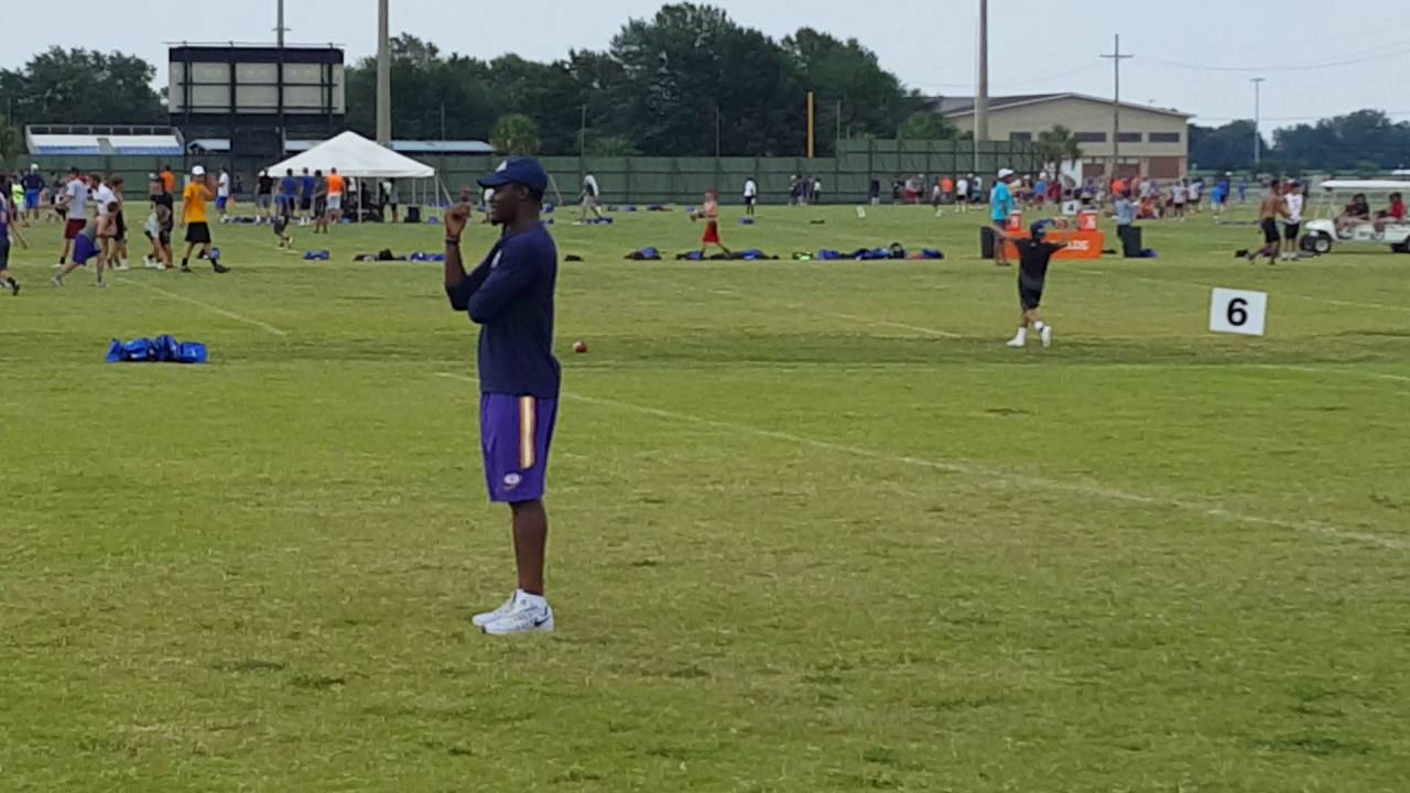 Brandon Harris coaching at Manning Passing Academy - YouTube