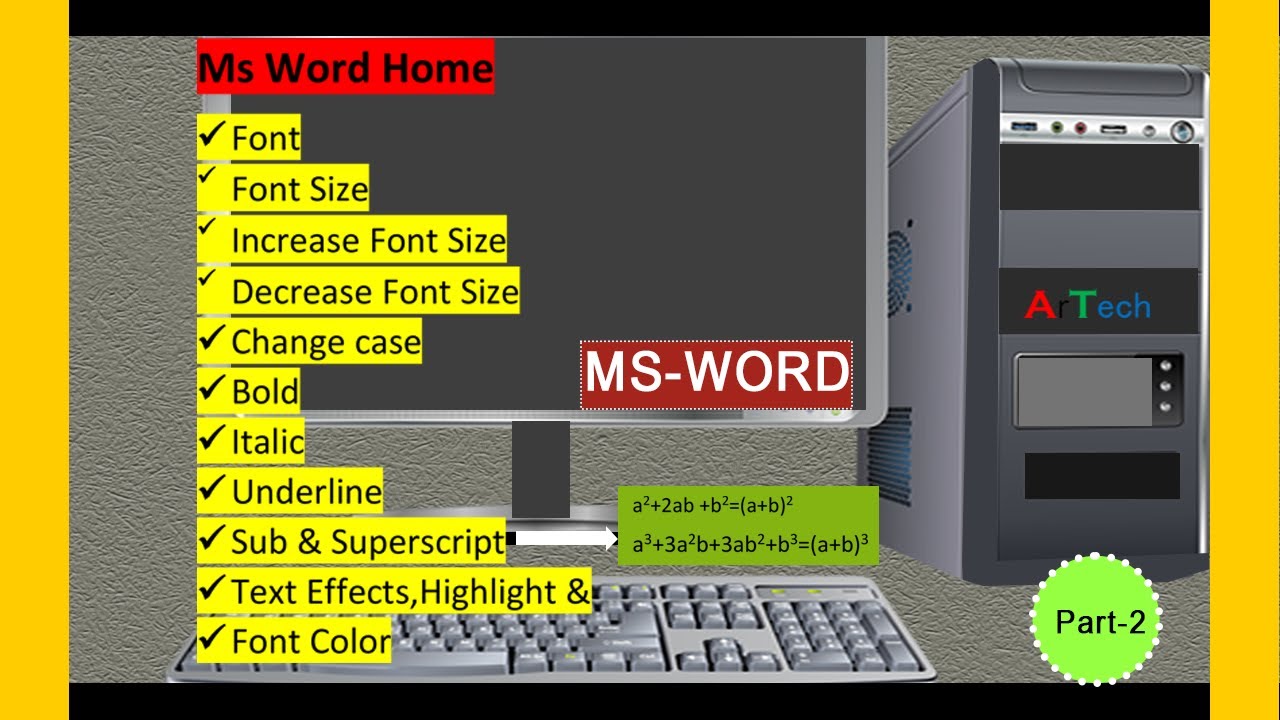 Ms Word Home ,work Part 2 - YouTube