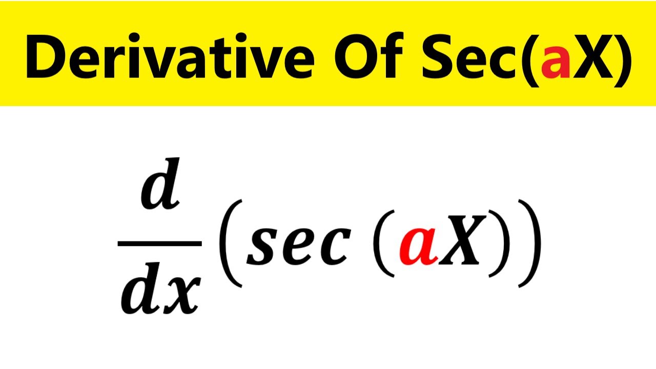 Finding Derivative Sec X YouTube
