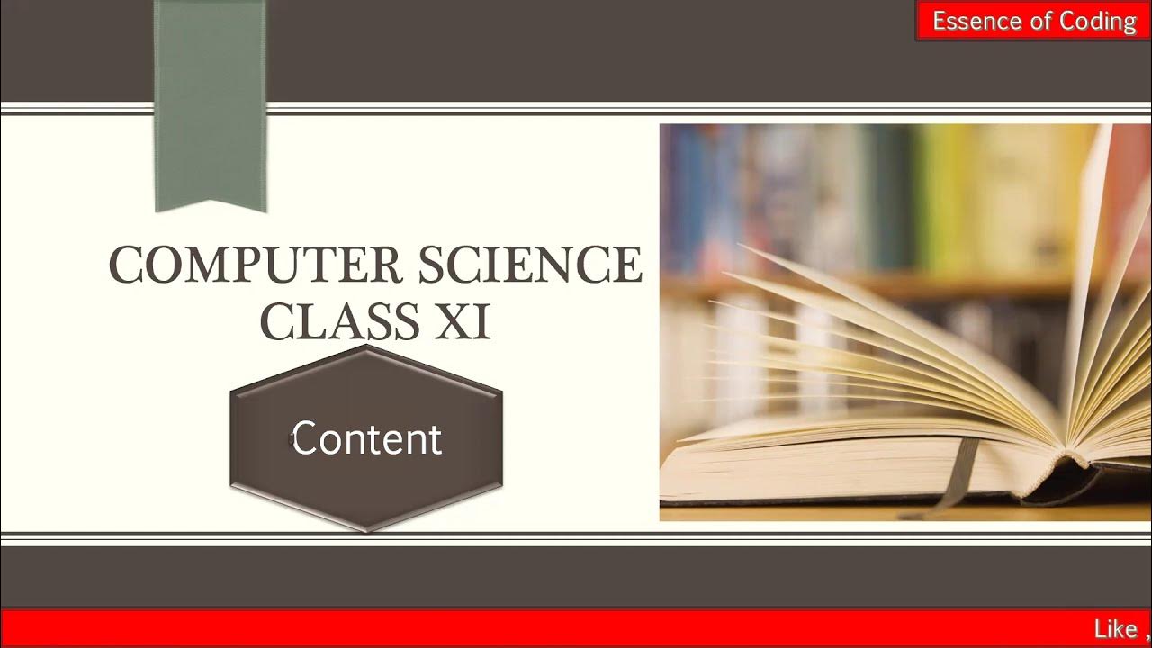 Computer Science class XI | CS Class XI | CBSE | CS class XI | Python ...