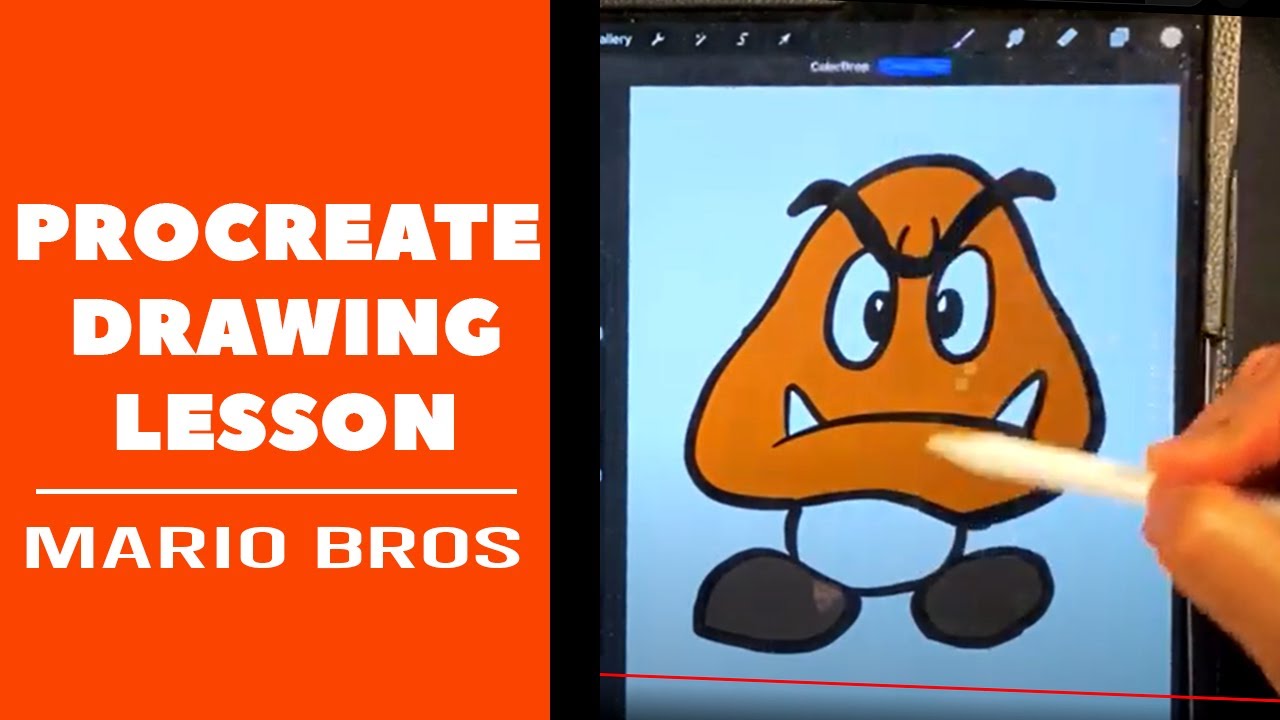 EASY How to Draw MARIO MOVIE - GOOMBA | PROCREATE DRAWING LESSON - YouTube