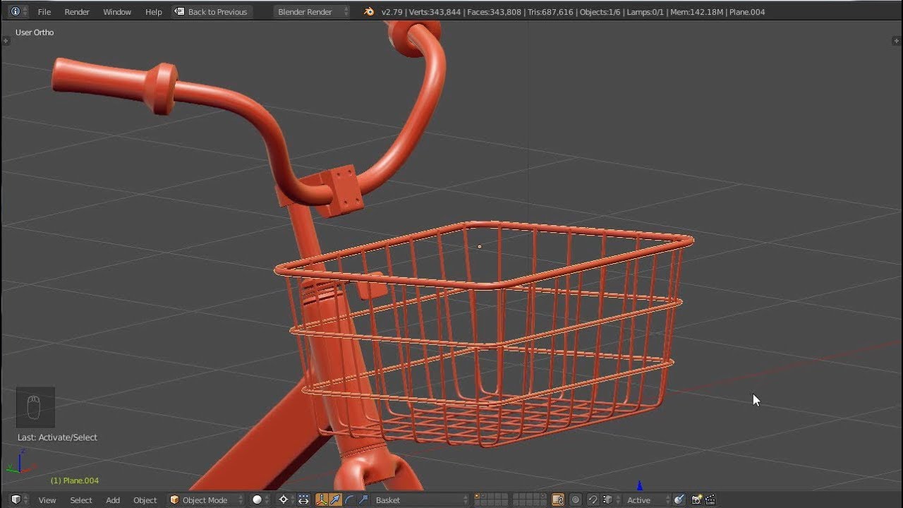 Modeling A Bicycle With Blender - Modeling A Bicycle Front Basket - YouTube