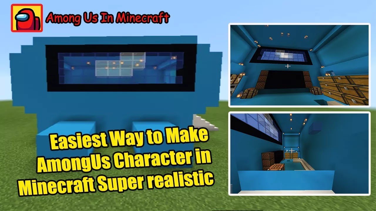 Minicraft Tutorial: How to Build Among Us Minecraft House{Very Easy ...