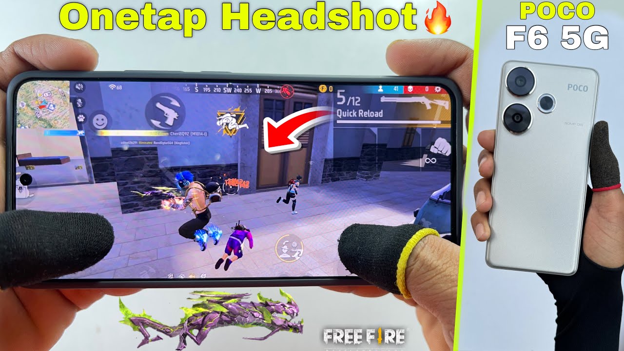 Poco f6 free fire gameplay test full map gameplay onetap headshot with ...