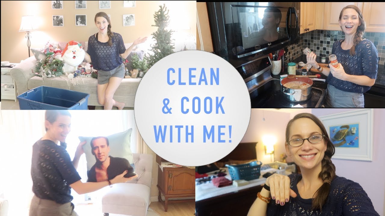Clean & Cook With Me! Putting Away Christmas Crap + Cooking Amazing ...