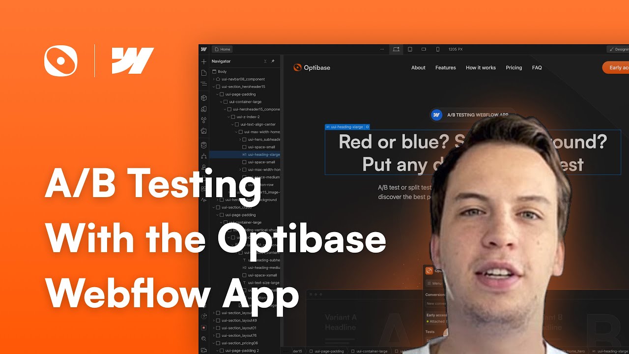How to Setup an A/B Test With the Optibase Webflow App - YouTube