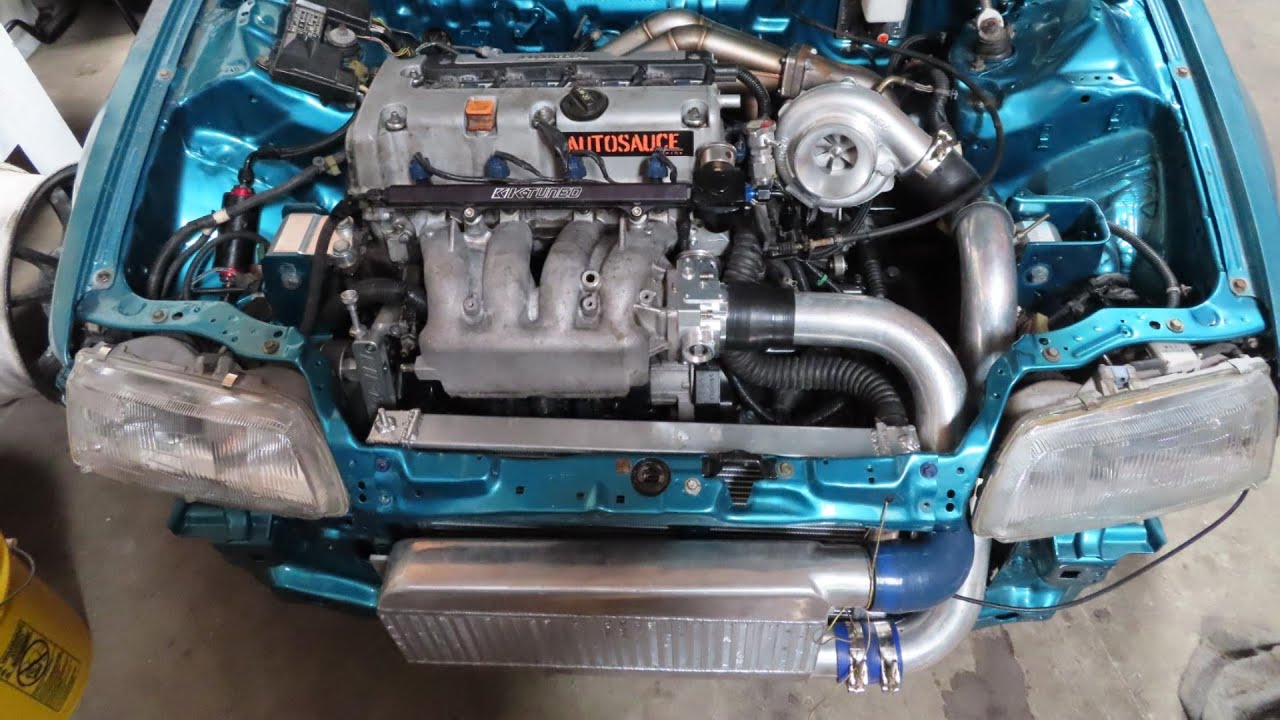 Mocking Up Intercooler Piping For A K24 Civic EF Turbo - YouTube