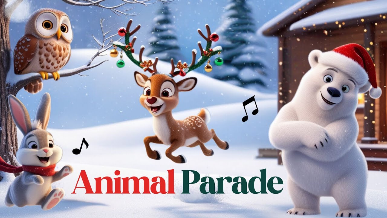 Christmas Songs for Kids - 🎶 The Animal Parade Sing Along! 🐰🐻🦉 - YouTube