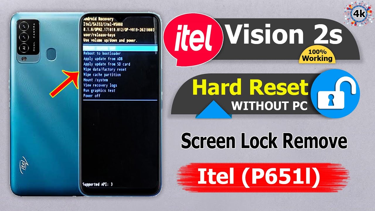 Itel Vision 2s Hard Reset Unlock Password | Rm Solution | Itel Vision 2s (P651l) Pin,pattern ...