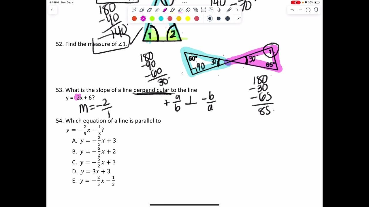 Video 5 #49 - #61 Geometry Semester 1 Exam Review - YouTube