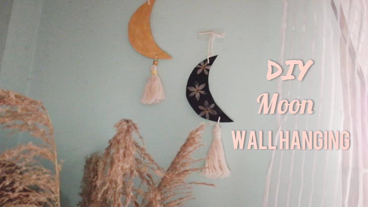 Simple moon wall hanging DIY | air dry clay | budgetdiy| quarantine ...